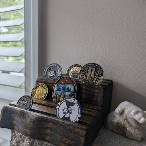 Coin Display Stand for Desk CUSTOM OPTIONS Collection Exhibit Rack ...