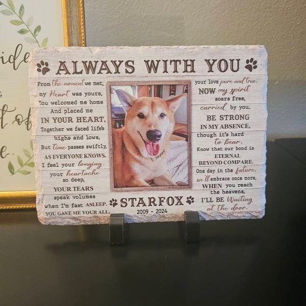 Custom Dog Memorial Slate, Cat Memorial Stone, Pet Remembrance Gift ...