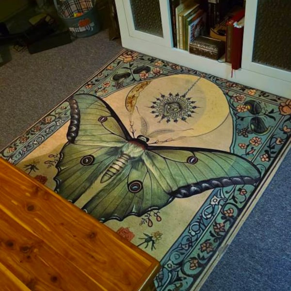 Black Gothic Victorian Area Rug: Dark Cottagecore Decor - Etsy