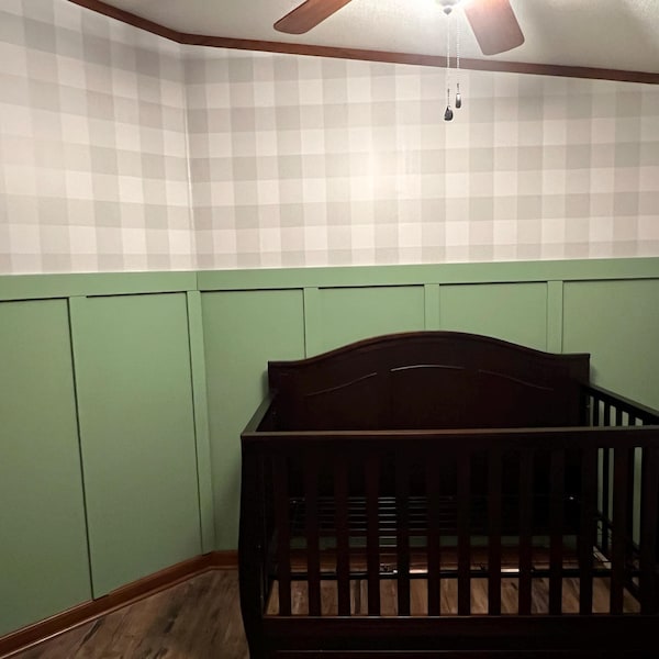 Soft Sage Gingham Check Wallpaper / Plaid Wallpaper / Checkered ...