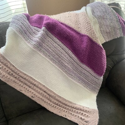 Sampler Striped Blanket Knitting Pattern, Rocky Mountain Sampler Throw ...