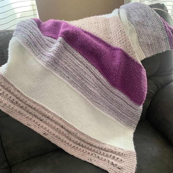 Sampler Striped Blanket Knitting Pattern, Rocky Mountain Sampler Throw ...