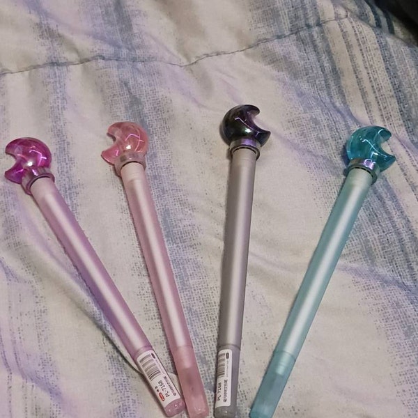 Spinning Crescent Moon Pen Iridescent Cute Kawaii Gel Pen | Pastel ...