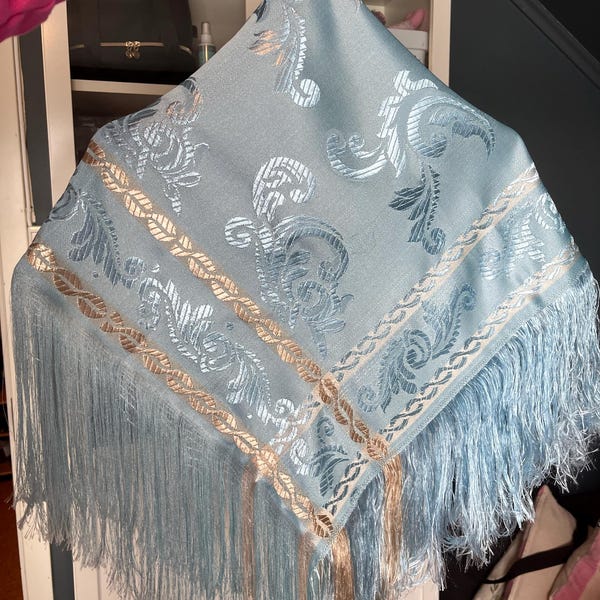 Floral Silk Scarf: Moroccan Berber Handmade Fringed Head Wrap - Etsy