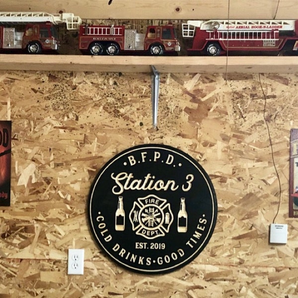 Personalized Firefighter Bar Sign: Firehouse Decor, Retirement Gift - Etsy
