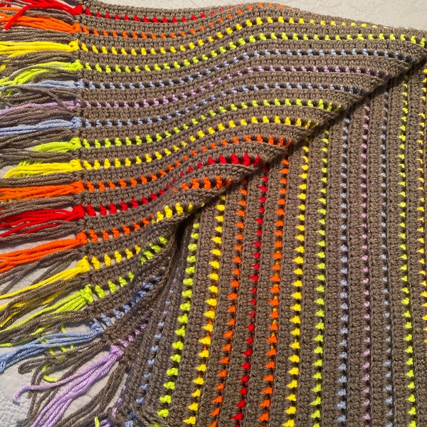 Rainbow Through the Storm Crochet Blanket Pattern (PDF Digital Download Written in English With ...