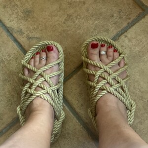 Womens Handmade Rope Sandals Toe Ring Sandals Barefoot - Etsy