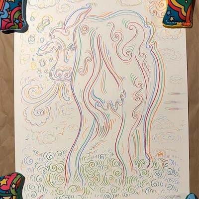 Original Ink Drawing Big Something 2024 Headspace Tour Signed Drawing ...
