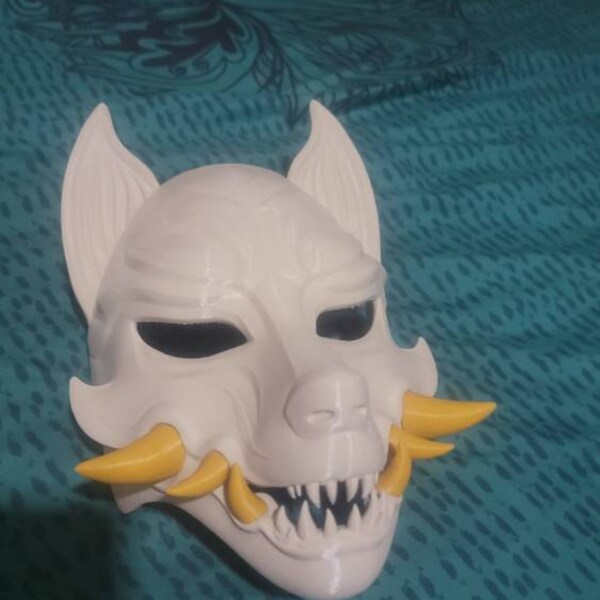 Japanese Hannya Half Mask Version 2 Oni Demon Mask 3D Printed Samurai ...