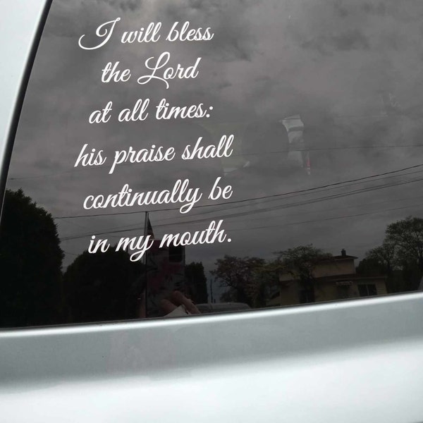 CUSTOM Bible Verse Car Decal - Custom Christian Sticker - Personalized ...