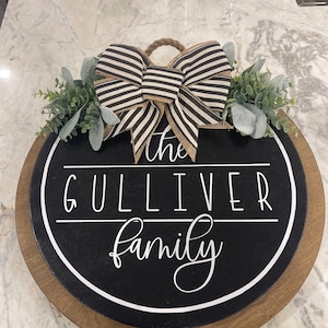 Front Door Decor Front Door Wreath Last Name/family Front Door Sign ...