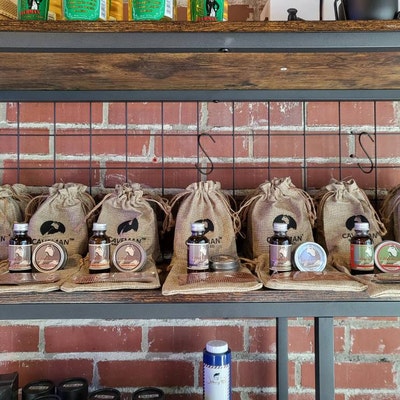 CAVEMAN Beard Set Beard Oil, Beard Balm, Handmade Comb, Custom Bag 18 ...