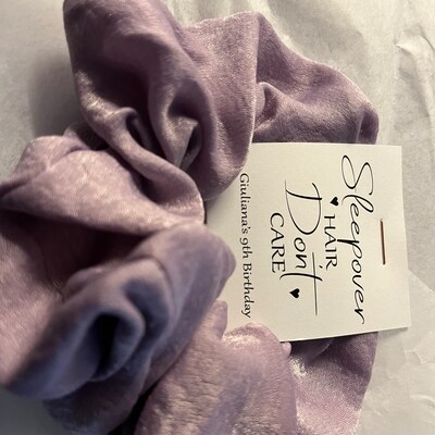 Printable Party Favor Tag for Hair Scrunchies, Personalized Scrunchie ...