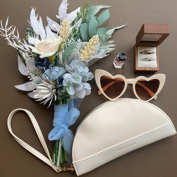 Blue Floral Bouquet Small Bouquet Flower Girl Bouguet Dusty Blue ...