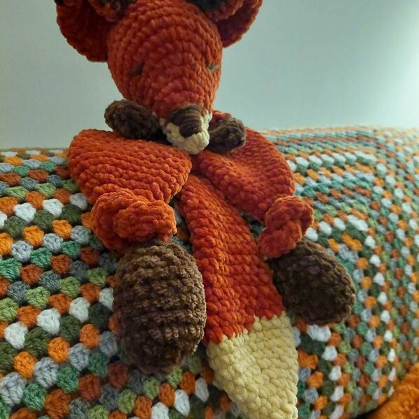 FOX Snuggler Plush Lovey Crochet Pattern PDF | Forest Animal Security ...