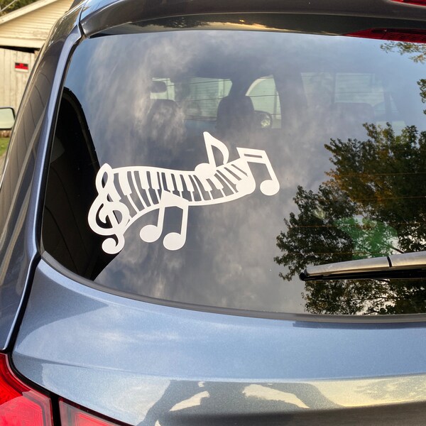 Piano Music Vinyl Decal, Music Vinyl Decal, Piano Car Window Decal ...
