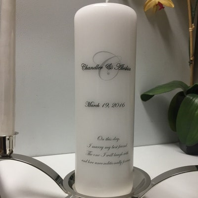 Personalized Unity Candle With Monogram, Wedding Candles, Weddings ...