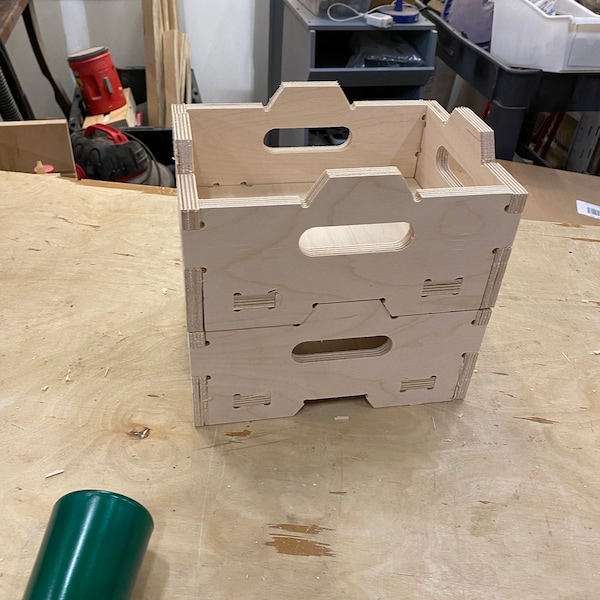 Cnc Router Stackable Box Crate Files 5 Box Set Diy Modular Plywood Boxes Modular Stackable