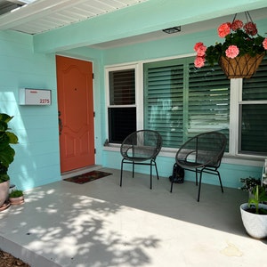 Modern House Numbers Concrete With Red Acrylic Vertical - Etsy