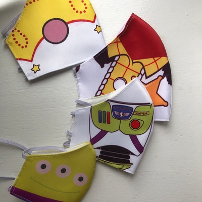 Washable Face Mask Made USA Three Layers Favors Toy Story - Etsy