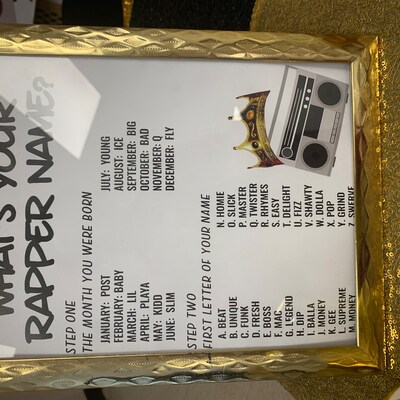 What's Your Rapper Name Digital Sign Party Decor Birthday Big One ...