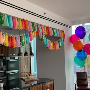Rainbow Tassel Garland, Rainbow Banner, Home Office Decor, Dorm Decor ...