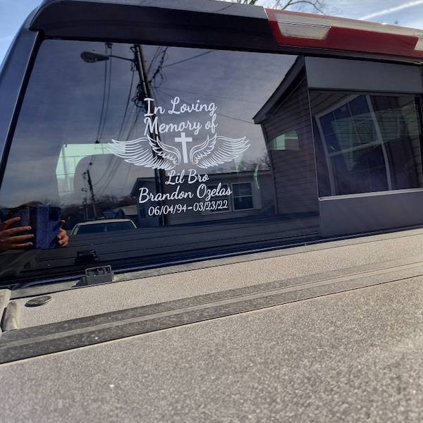 In Loving Memory Sticker Decal - Custom Memorial Decal - Personalized ...