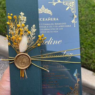 Acrylic Wedding Invitation Quinceanera Invitation, Elegant Red Design ...