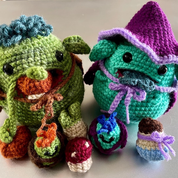 Joey the Goblin, a Crochet Plush Goblin With a Mushroom and Stylish ...