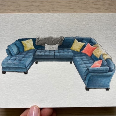 Sheldon's Couch Big Bang Theory Watercolor Print 5x7 TV Couches - Etsy