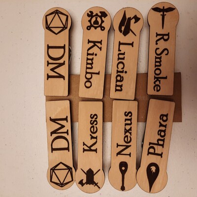 Custom RPG Player Initiative Trackers Clip-on Name Tags for Player ...