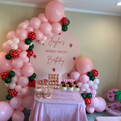 Berry First Birthday Decal Happy Birthday Party Backdrop First Birthday ...