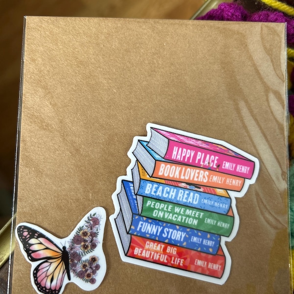 Happy Place Book Stack Sticker - Etsy