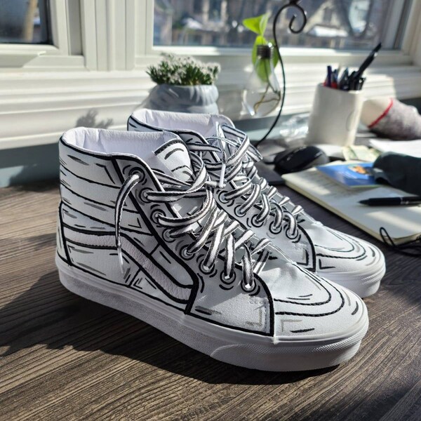 Classic Old Skool Cartoon Vans - Etsy