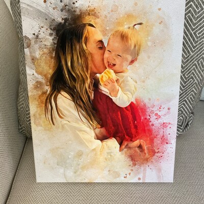 Custom Watercolor Portrait From Photo Personalized Watercolor - Etsy