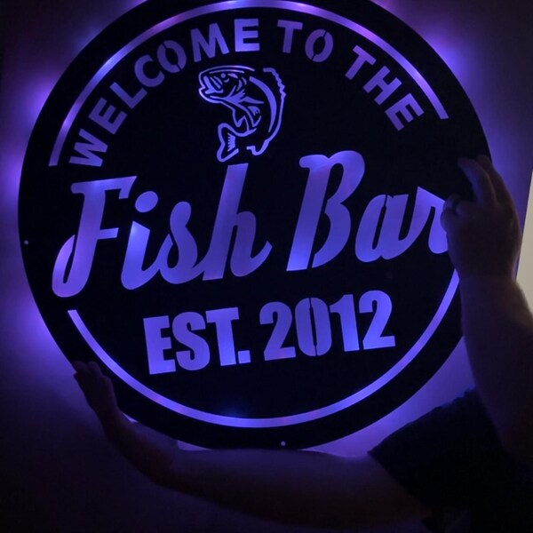 Personalized Bar LED Metal Art Sign / Light up Bar Metal Sign / Multi ...