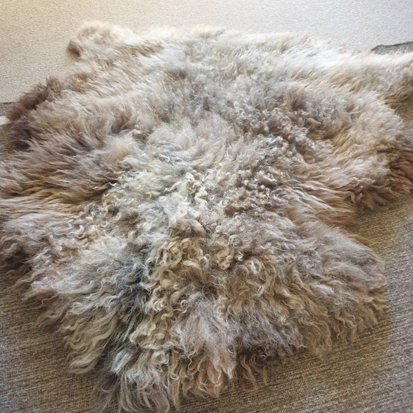 Gotland Sheepskin.curly Sheepskin Natural Tanned Handmade Sheepskin ...