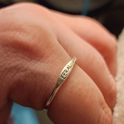 Custom Skinny Name Ring Personalized Stackable Rings in - Etsy