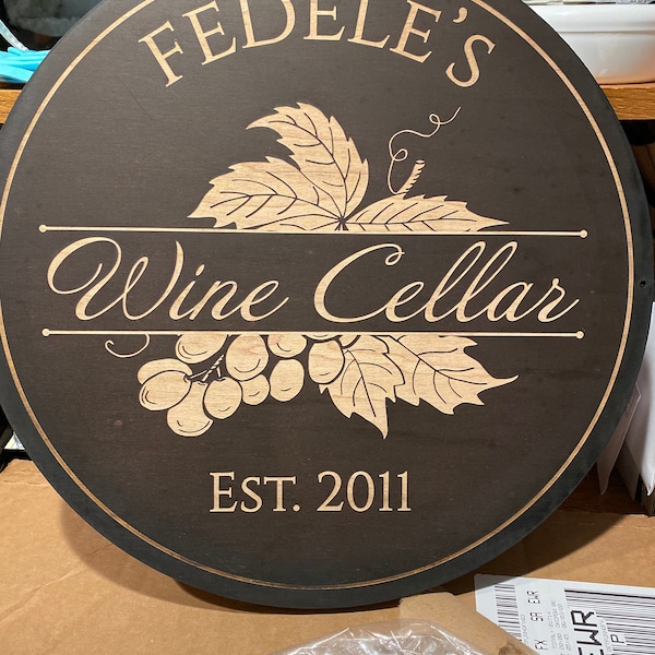Personalized Wine Cellar Sign - Custom Wine Bar Sign, Wine Cellar Decor ...