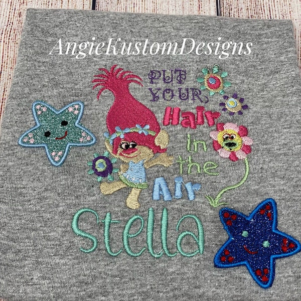 Trolls Machine Embroidery Design - Princess Poppy 4x4 - Etsy