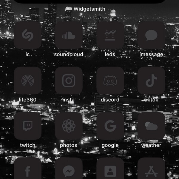 Dark Grey Matte Black Ios16 Icon Pack 200+ | Social Media Phone IOS16 ...