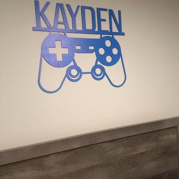 Gamer Name Sign, Nursery Decor, Personalized Wood Sign, Wooden Name ...