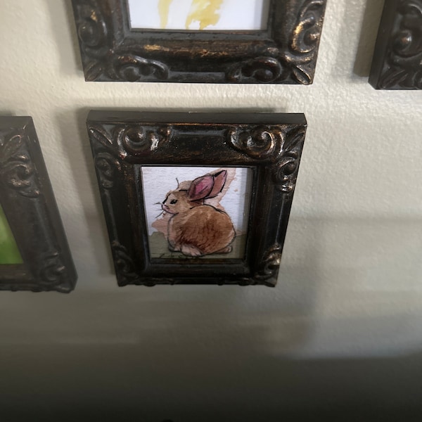Bunny Rabbit Framed Miniature Watercolor-style Art Print by James ...