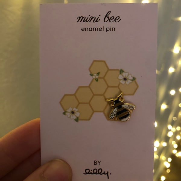 Mini Bee Pin, Tiny Gold Hard Enamel Honeybee Lapel Pin Badge, Nature ...
