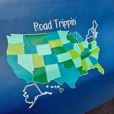 Mini USA Decal Map Tracker US Decal, Motorcycle Tracking Decal, Mini ...