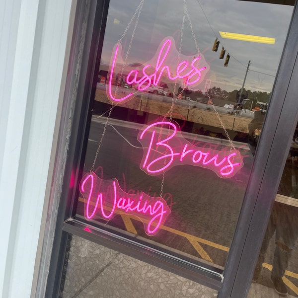 Lashes+brows+waxing/set LED Neon Sign Custom Lashes Room Beauty Salon ...