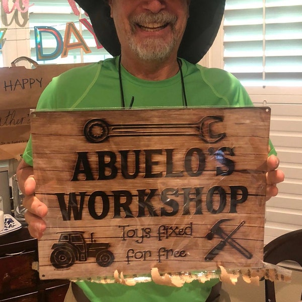Workshop Signs for Grandpa, Papa, Poppa, Pappy, Abuelo, Daddy, Papaw ...