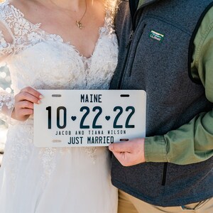 Wedding License Car License Plate Wedding Car Just Married Wedding Date ...