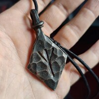 Forged Iron Tiwaz Tyr Tiw Rune Viking Amulet Runic Nordic Pendant ...