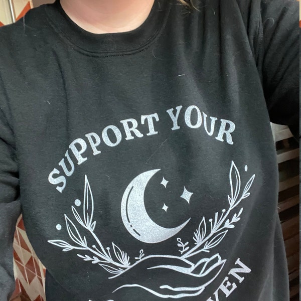 Support Your Local Coven, Witchy Sweatshirt, Witch Aesthetic Clothing ...